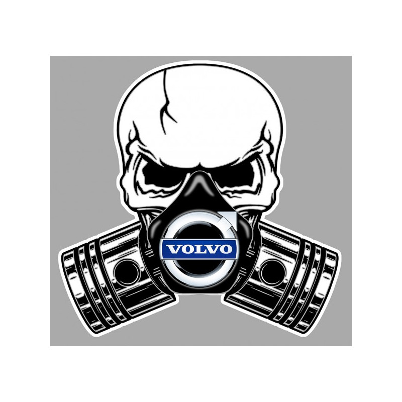 VOLVO Piston-Skull laminated decal - cafe-racer-bretagne.clicboutic.com