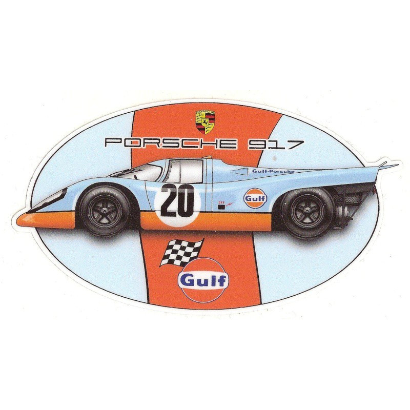 PORSCHE 917 N°20 GULF Sticker vinyle laminé - cafe-racer-bretagne ...